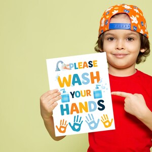 Printable Wash Your Hands Sign, PDF Bathroom Rules Sign, School Nurse ...