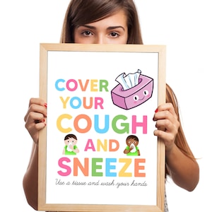 Printable Cover Your Mouth When You Cough or Sneeze Sign, PDF School ...