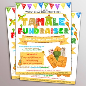 Editable Tamale Fundraiser Flyer, Nacho Average Mexican Food Taco ...