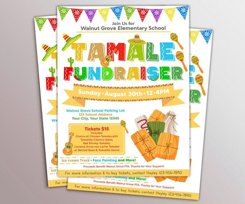 Editable Tamale Fundraiser Flyer, Nacho Average Mexican Food Taco ...