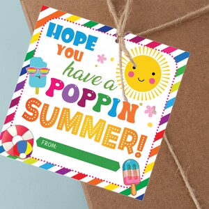 Printable Hope You Have a Poppin Summer Tag, PDF Have a Great Summer ...