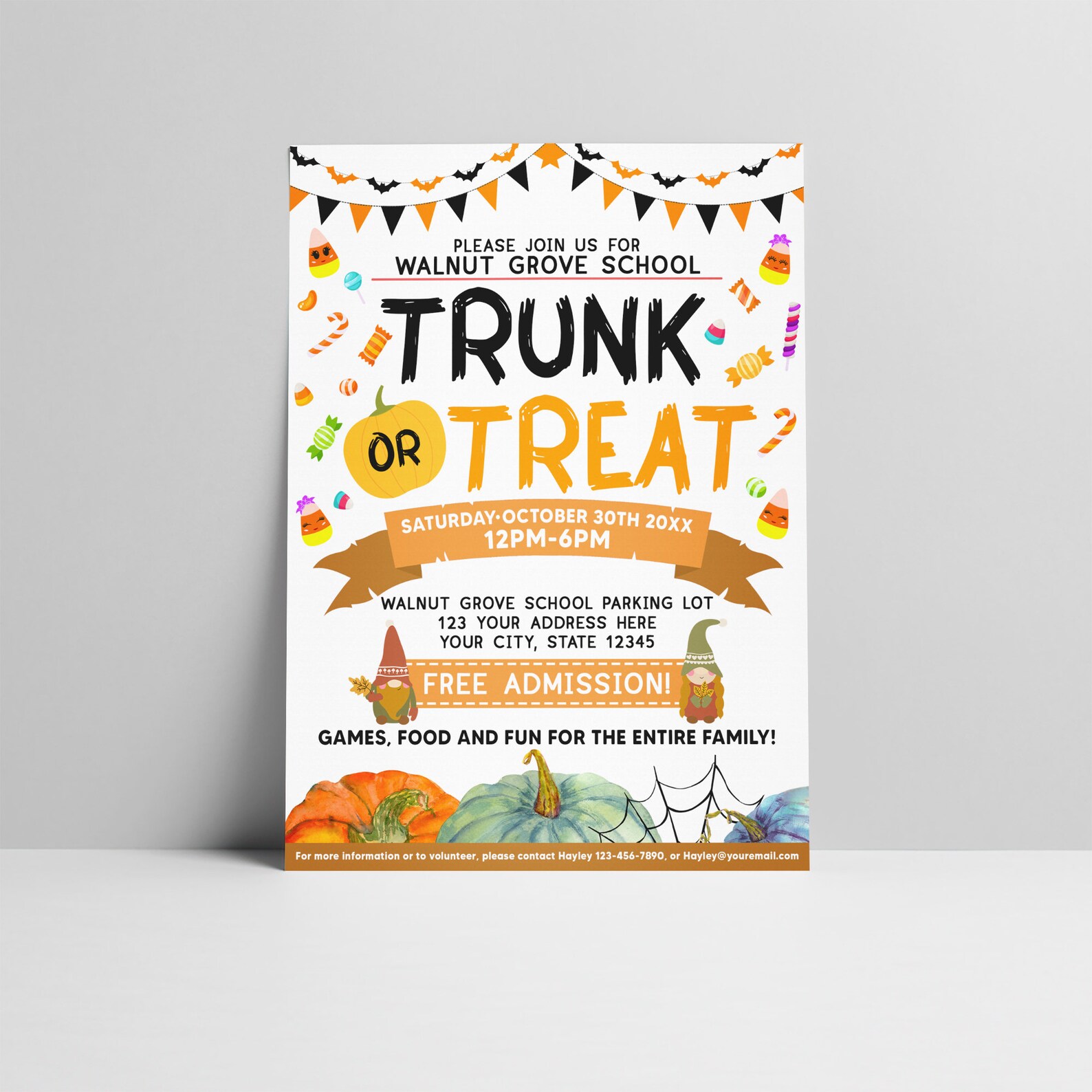 Editable Trunk or Treat Invite, School Neighborhood Church Trunk or ...