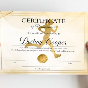 Editable Girls Cross Country Certificate Template, Girls Cross Country ...