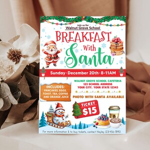 Editable Breakfast With Santa Flyer Template, Meet Santa Flyer ...