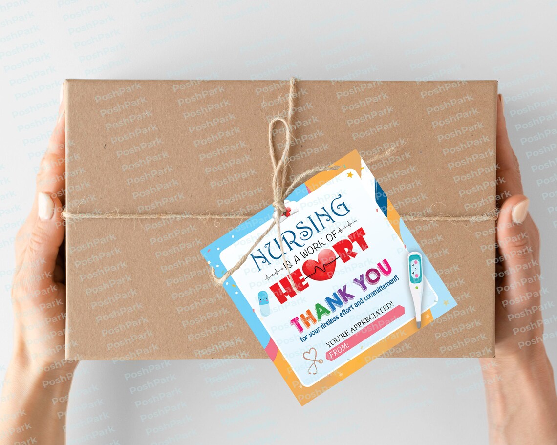 Printable PDF Thank You Nurse Tag, Nurse Appreciation Gift Tag, INSTANT ...