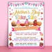 Editable Mother's Day Bake Sale Flyer, School PTO PTA Fundraiser Event ...