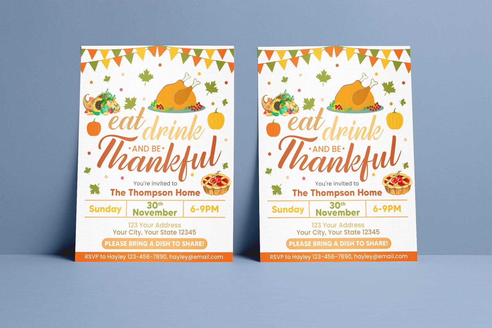 Editable Thanksgiving Invitation Friendsgiving Invite Flyer - Etsy