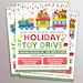 Editable Holiday Toy Drive Flyer Template, Printable Toy Drive ...
