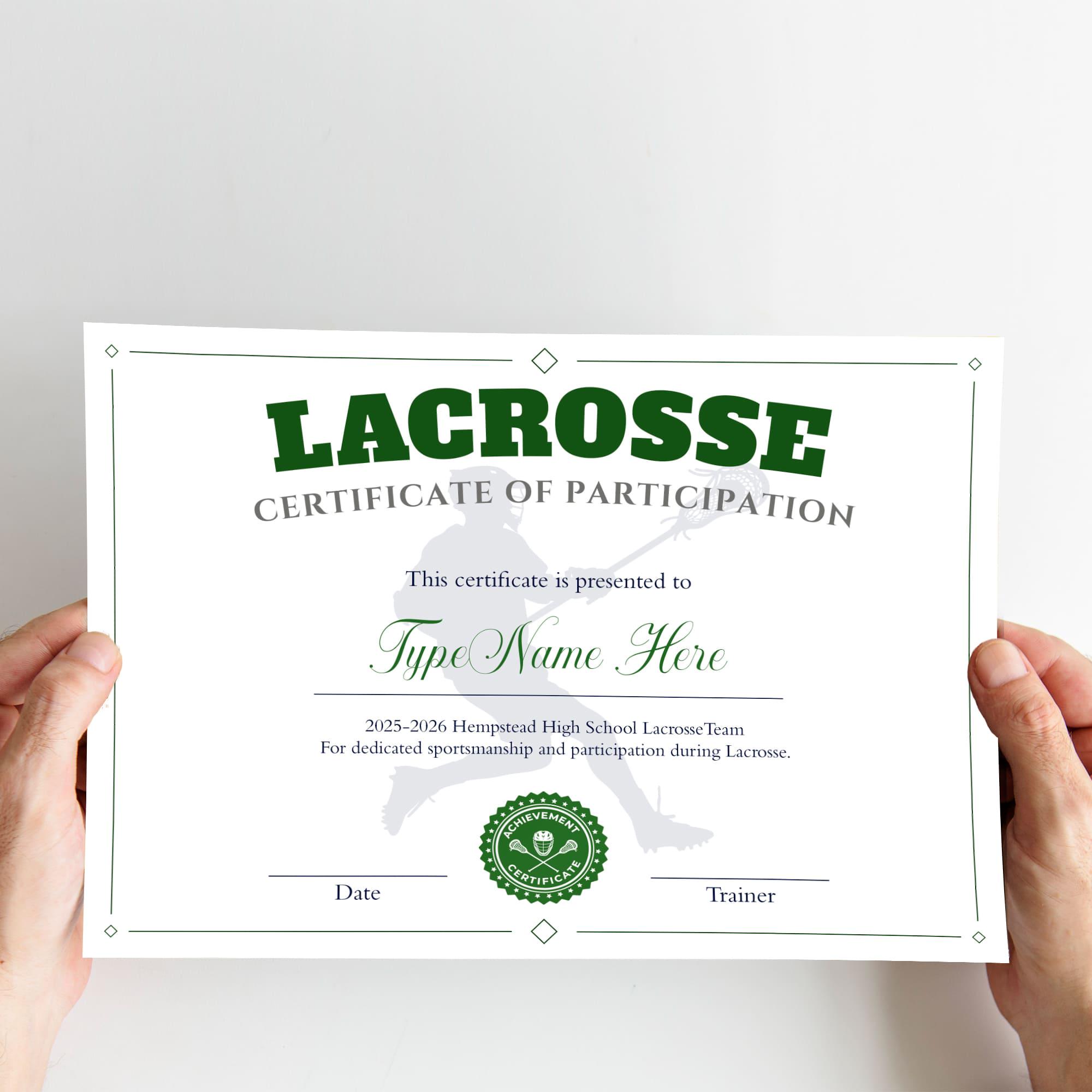 Editable Lacrosse Certificate Template Bundle | Minimalist Lacrosse ...