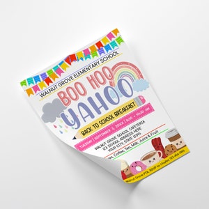 EDITABLE Boo Hoo Yahoo Back to School Breakfast Flyer, PTA PTO ...