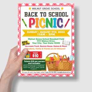 Editable Back to School Picnic Flyer Template, Meet Your Teacher Invite ...