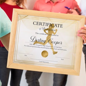 Girls Track and Field Certificate Template Editable, Girls Track ...