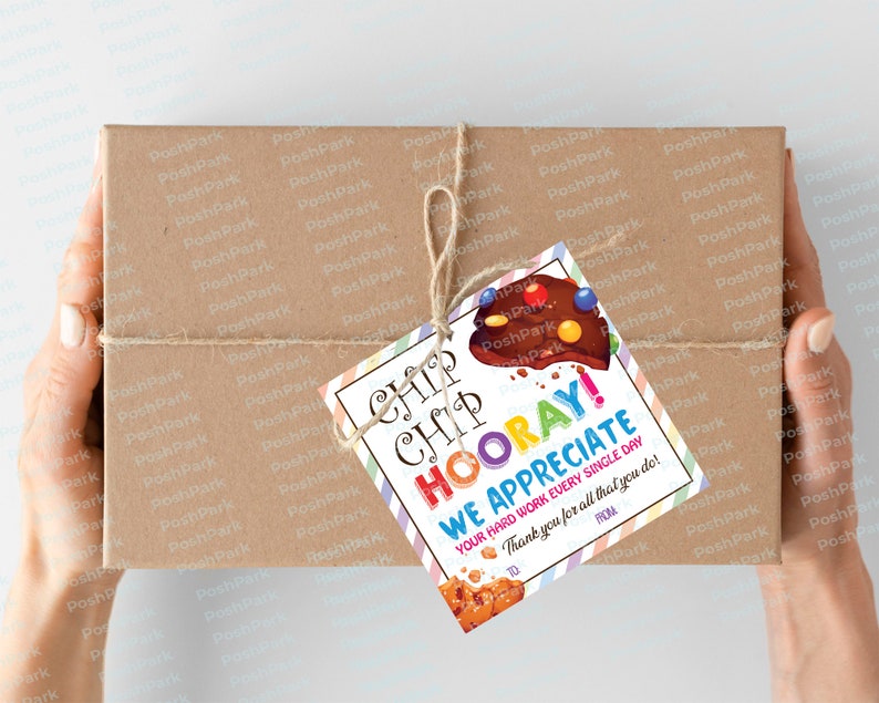 PDF Cookie Thank You Tag, Chip Chip Hooray Printable, Staff ...