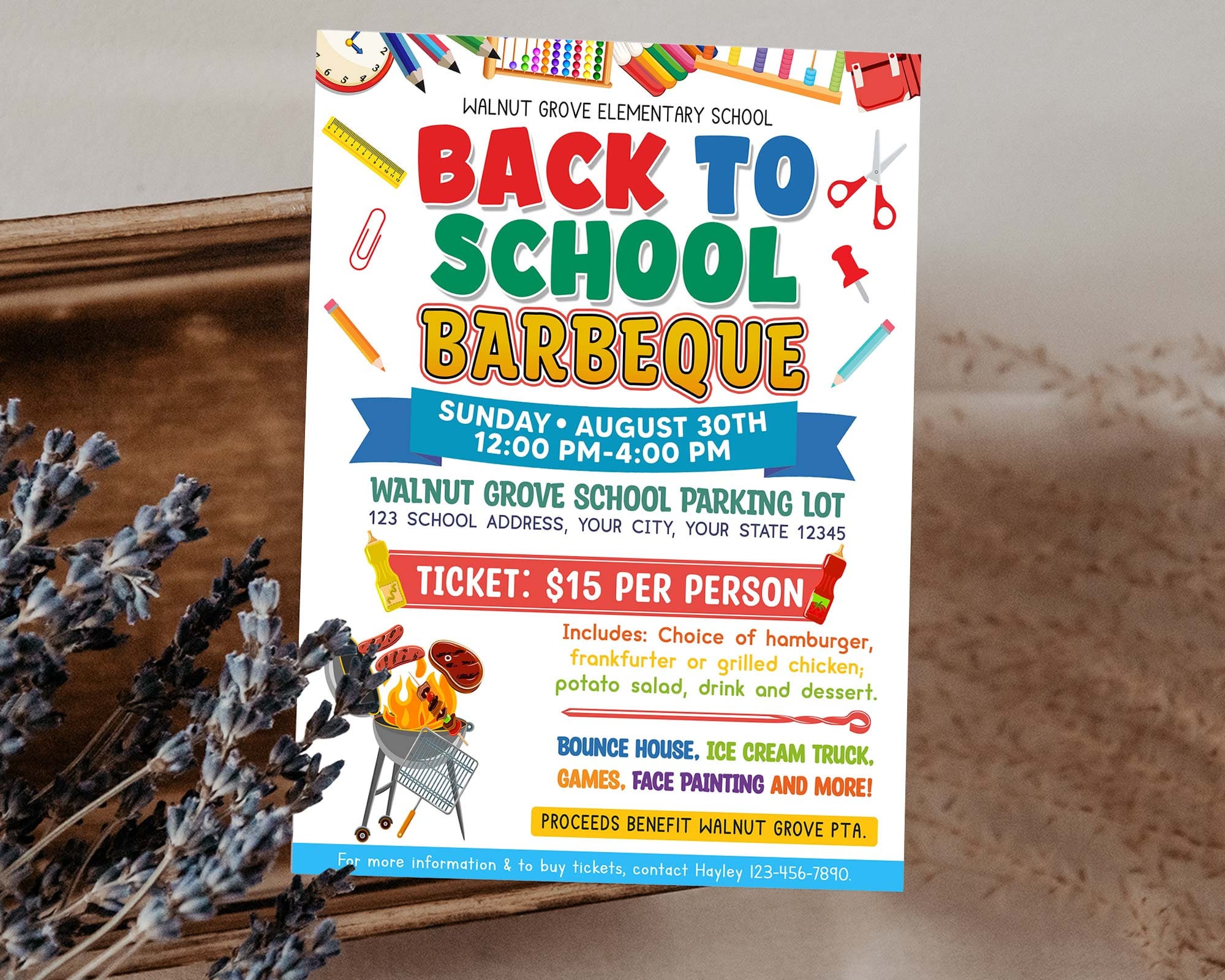 Editable Back to School BBQ Invitation, School Bbq Picnic Party Flyer ...