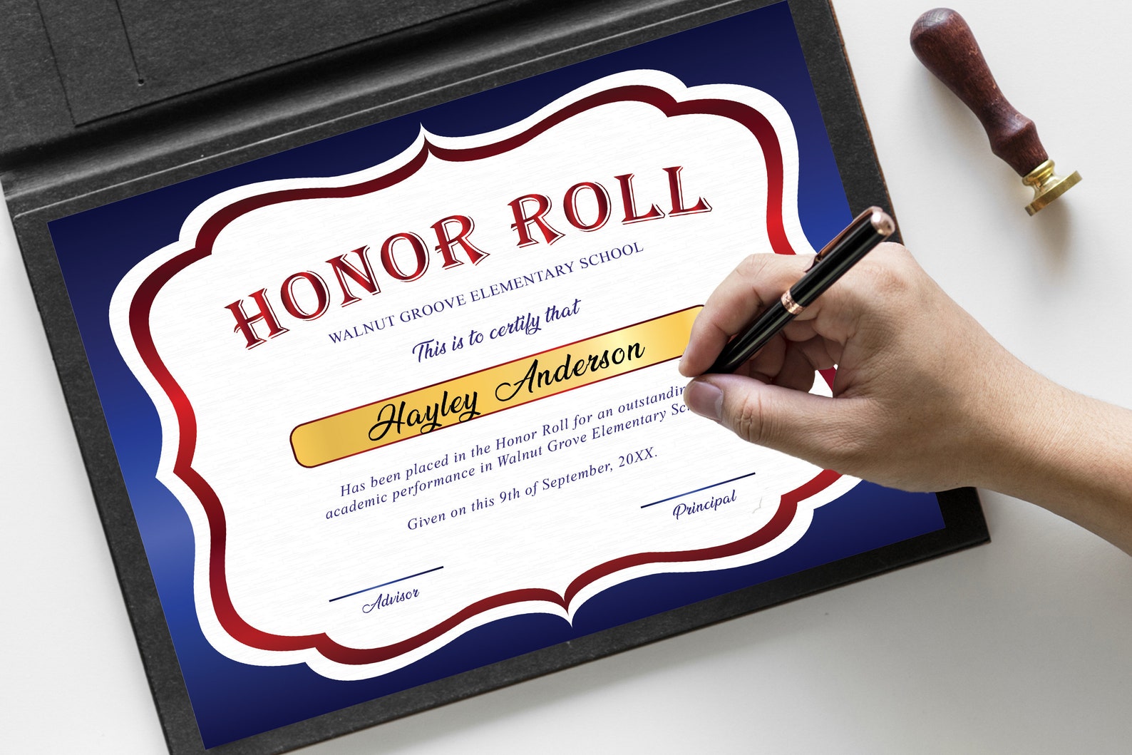 School Award Certificate Template DIY Honor Roll Award Red - Etsy