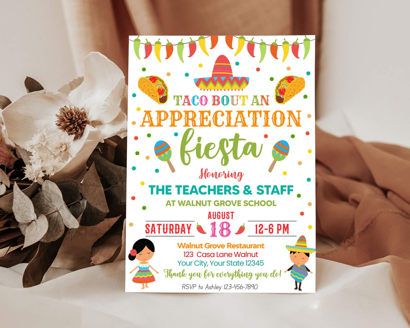 Taco Bout an Appreciation Invite Template, Mexican Themed Party ...