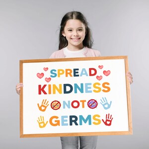 Printable Spread Kindness Not Germs Poster, PDF School Health Safety ...