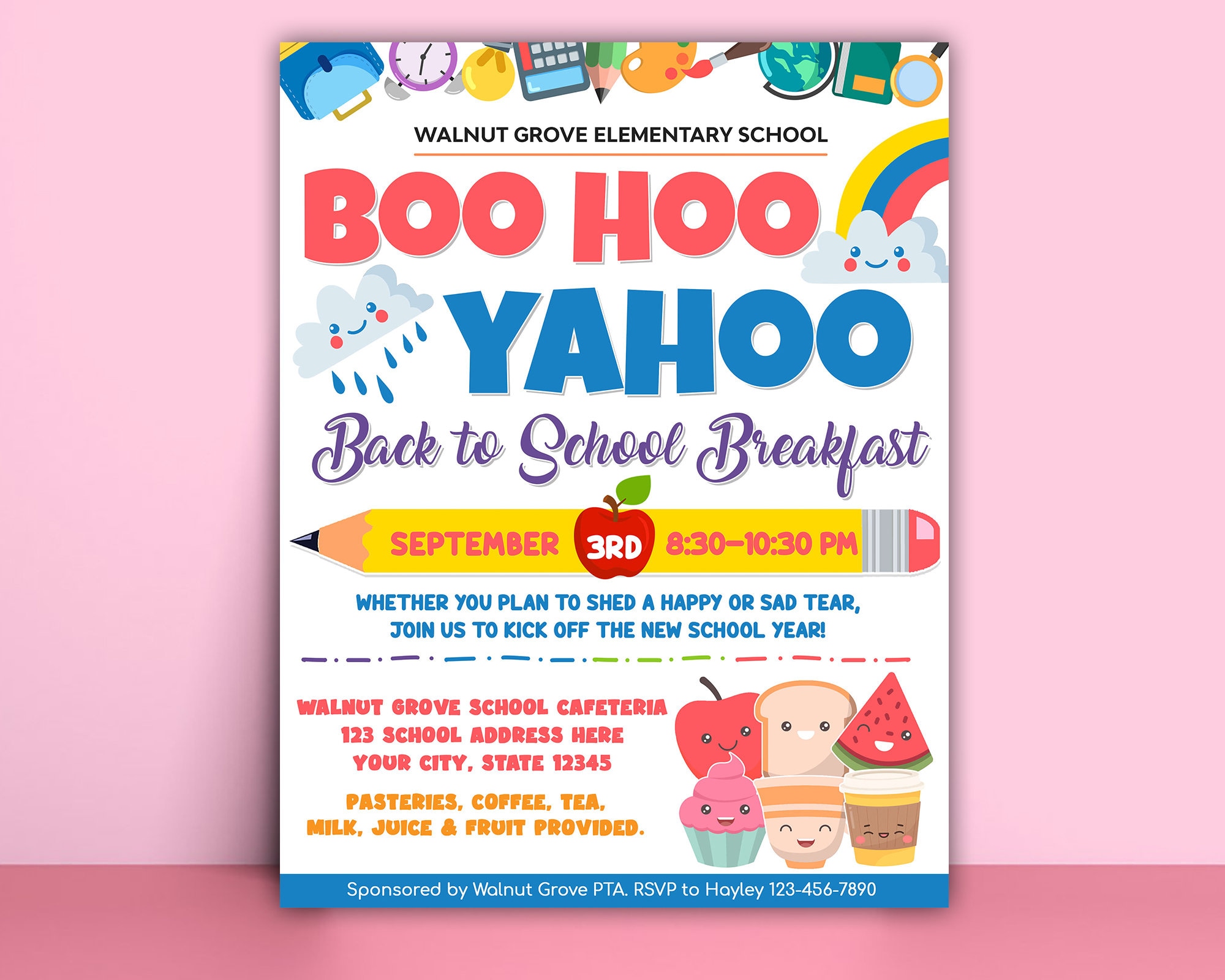 Editable Boo Hoo Breakfast Invite, Back to School Breakfast Flyer ...