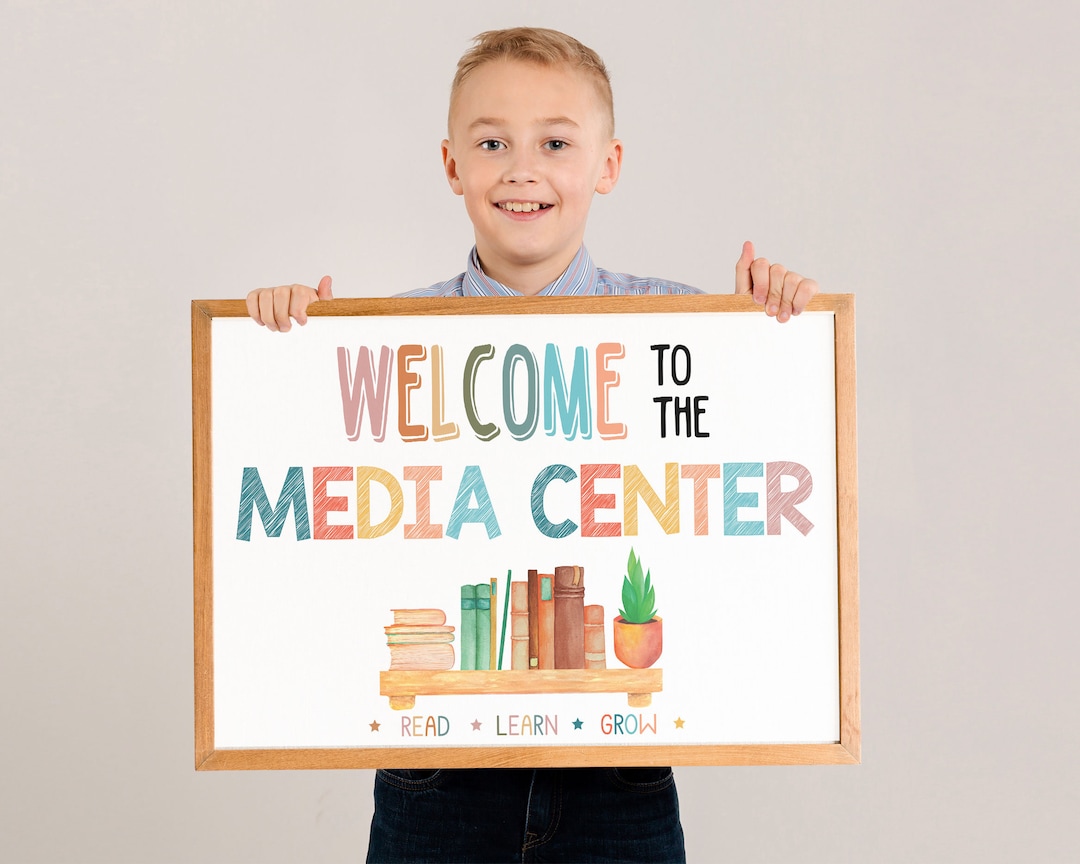 Printable Welcome to the Media Center Sign PDF, School Media Center ...