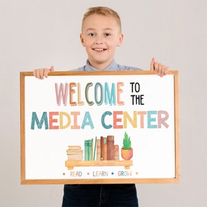 Printable Welcome to the Media Center Sign PDF, School Media Center ...