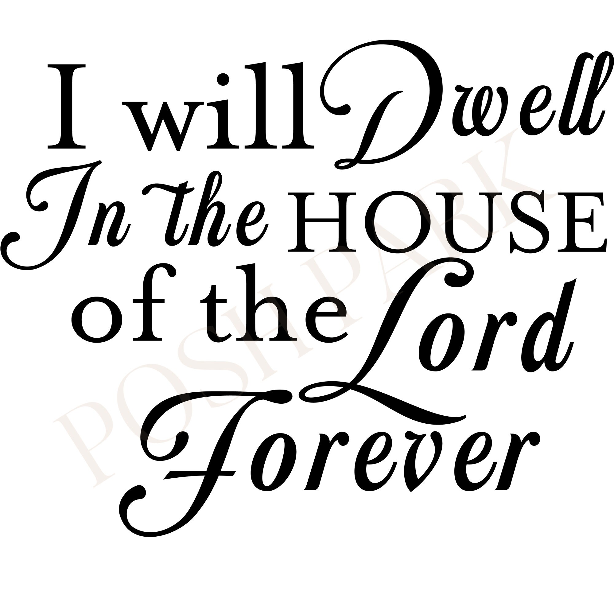 Sets of 4 Funeral Program Word Art Titles, I Will Dwell in the House of ...