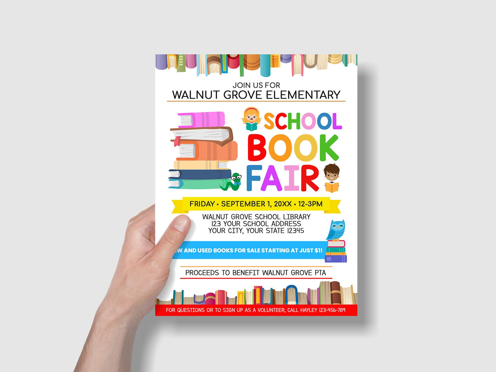 EDITABLE Book Fair Flyer Template Colorful School Fundraiser - Etsy