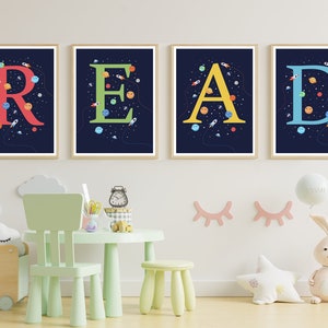 Reading Decor Classroom, Colorful Library Decorations for Wall, Set of ...