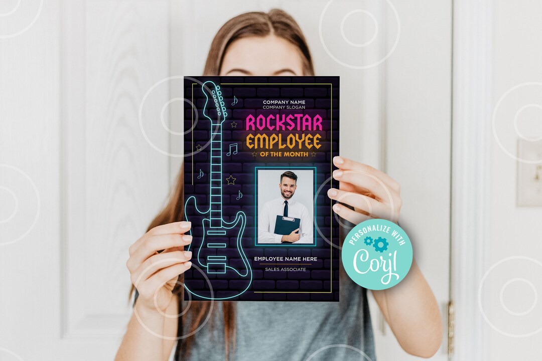 EDITABLE Rockstar Employee of the Month Certificate | Employee ...