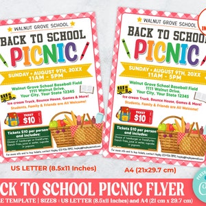 Editable Back to School Picnic Flyer Template, Meet Your Teacher Invite ...