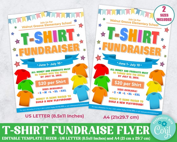 Editable T-Shirt Fundraiser Flyer, PTO PTA Family School Flyer, School ...