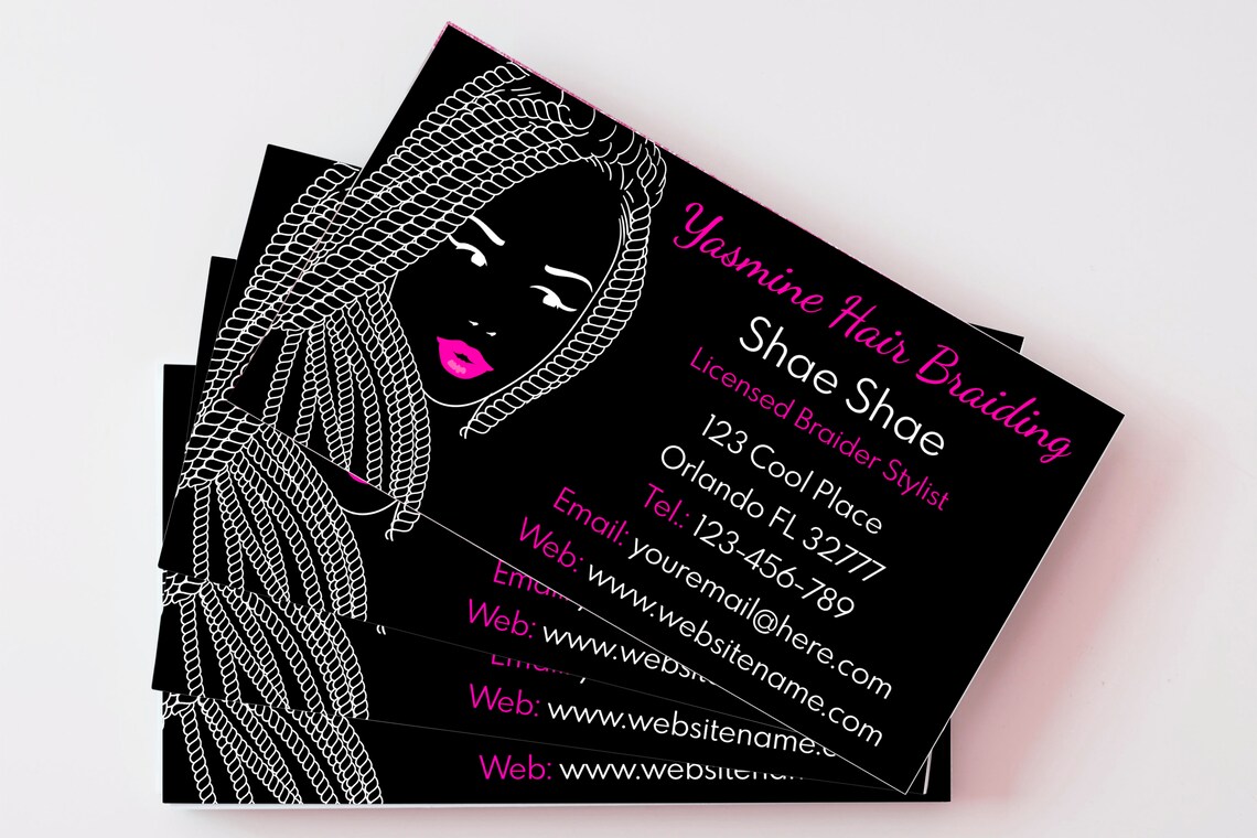 Hair Braiding Business Card, Hair Business Card Design, Hair Extension ...