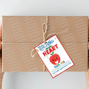 Printable PDF Teaching is a Work of Heart Tag, Cute Teacher Thank You ...