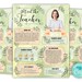 Meet the Teacher Editable Greenery Template, Photo Teacher Letter ...