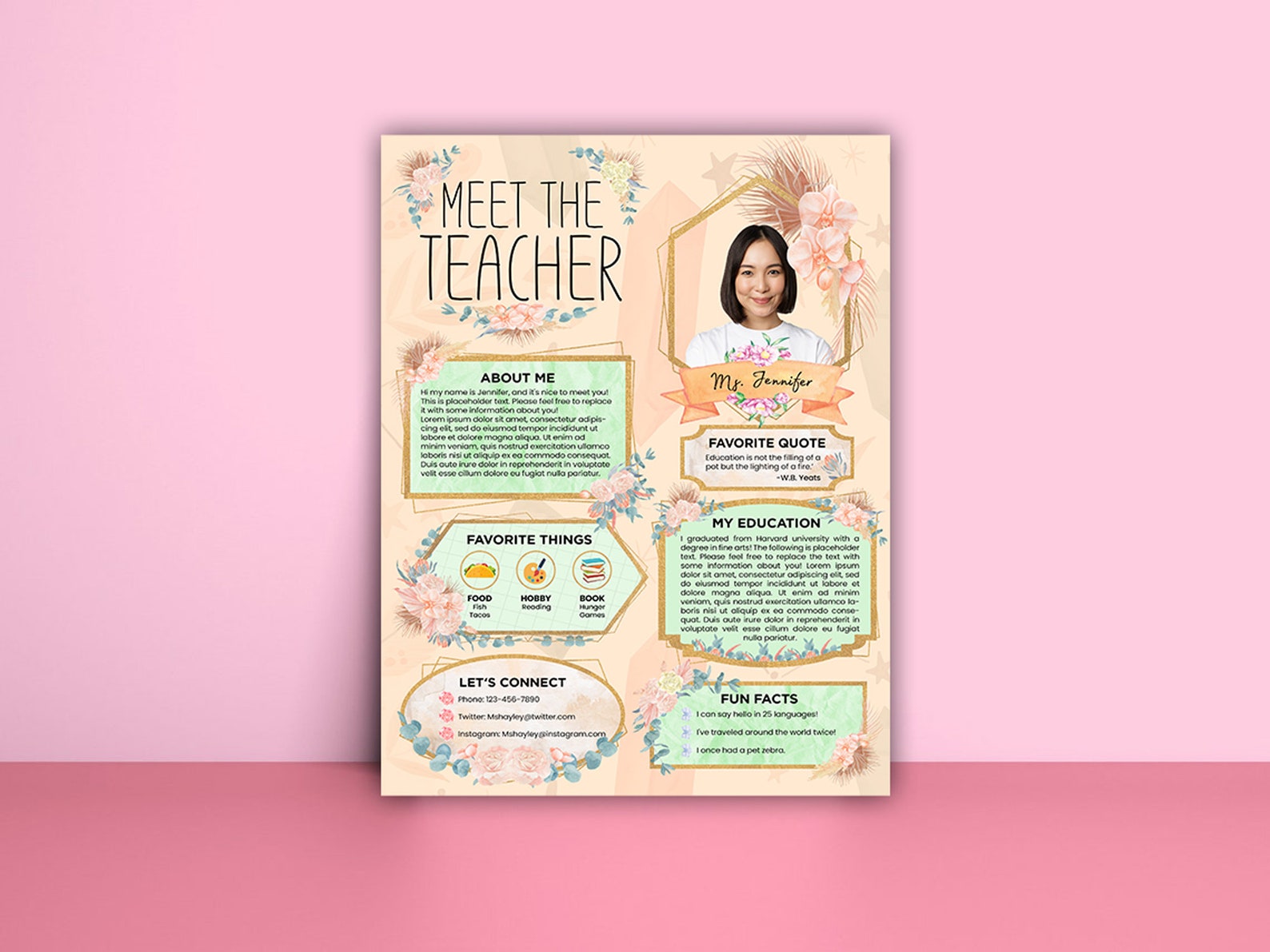 Editable Meet the Teacher Boho Template Meet the Teacher - Etsy