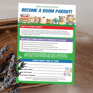 Room Parent Form Flyer, Editable PTA Forms Template, PTA Membership ...