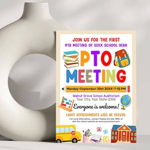 PTO PTA Meeting Template, Back to School Flyer, Editable Coffee Meeting ...