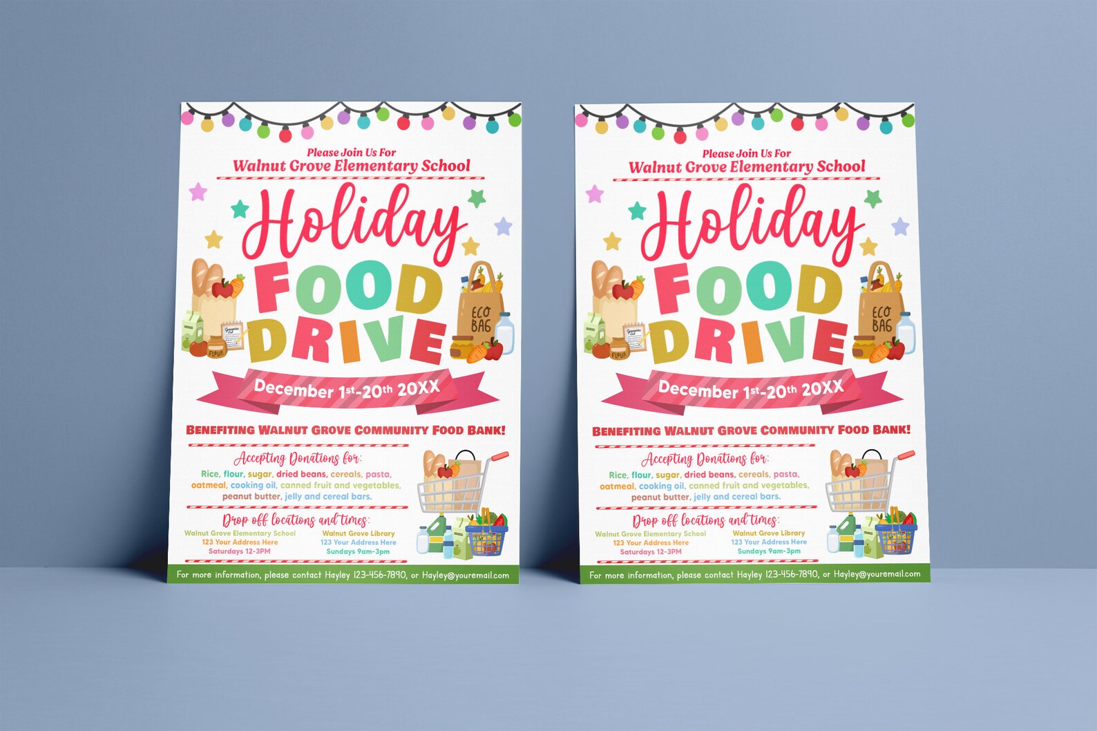 Editable Holiday Food Drive Flyer Template School Church - Etsy