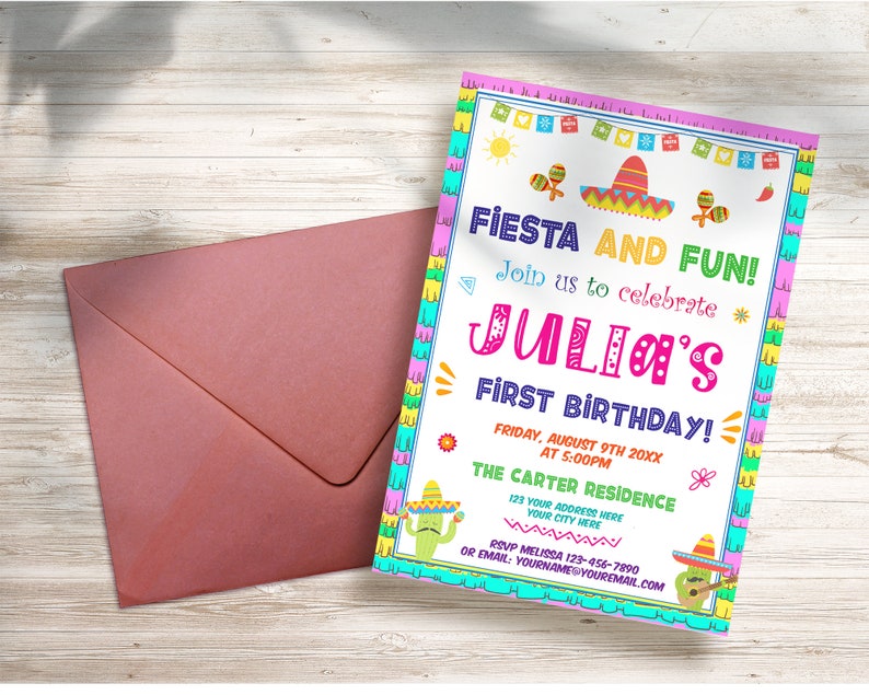 Editable Fiesta Invitation Any Age Fiesta Mexican Fiesta - Etsy