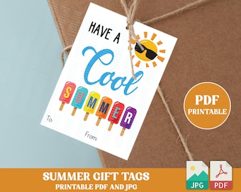 Have a Cool Summer, End of School Year Tag, Popsicle Tag, Posicle ...