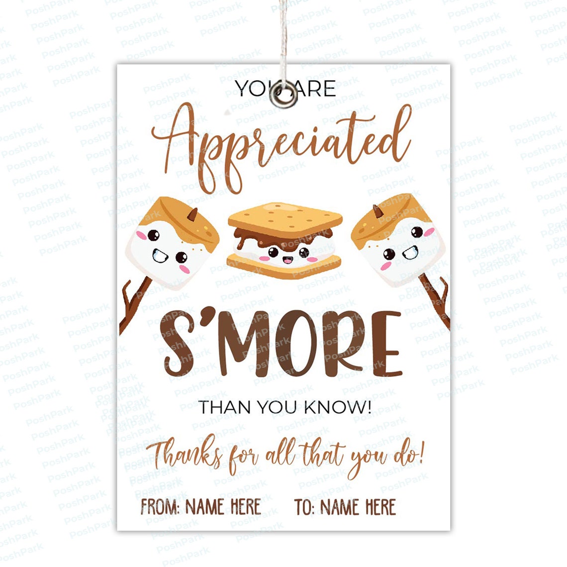 Editable Smore Tags You Are Appreciated Editable Gift Tag - Etsy
