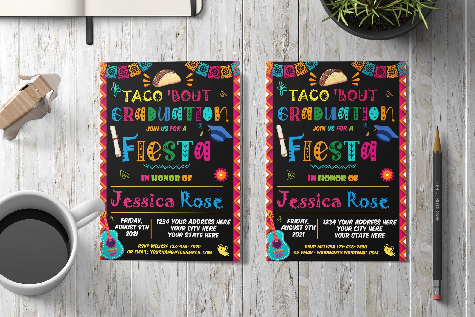 Editable Fiesta Graduation Invitation Digital, Fiesta Grad Party Invite ...