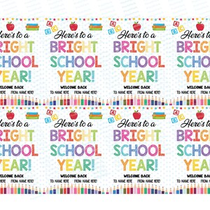 Editable Bright School Year Gift Tag Template, Colorful Printable Back ...