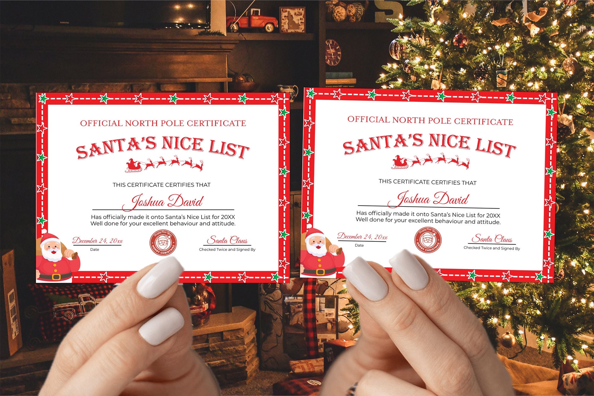 Editable Mini Nice List Certificate From Santa, Santa Certificate, Cute ...