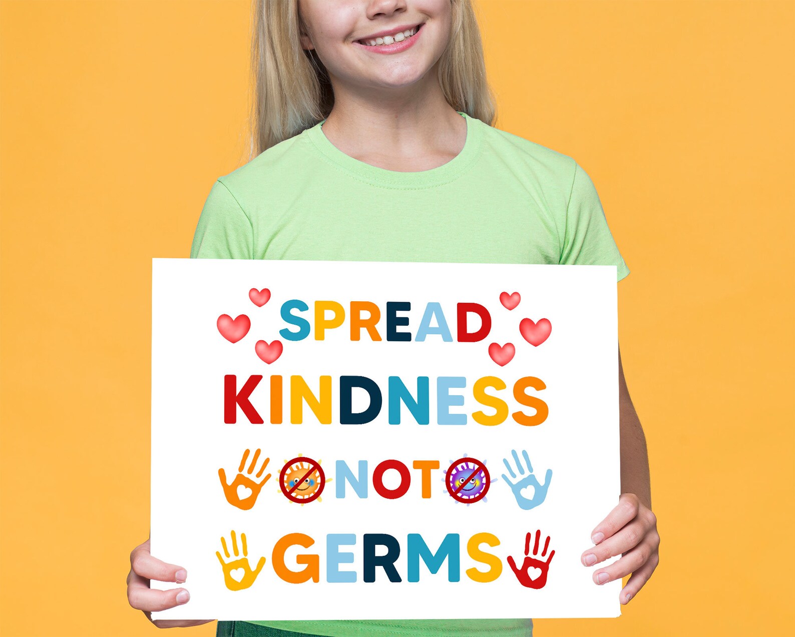 Printable Spread Kindness Not Germs Poster, PDF School Health Safety ...