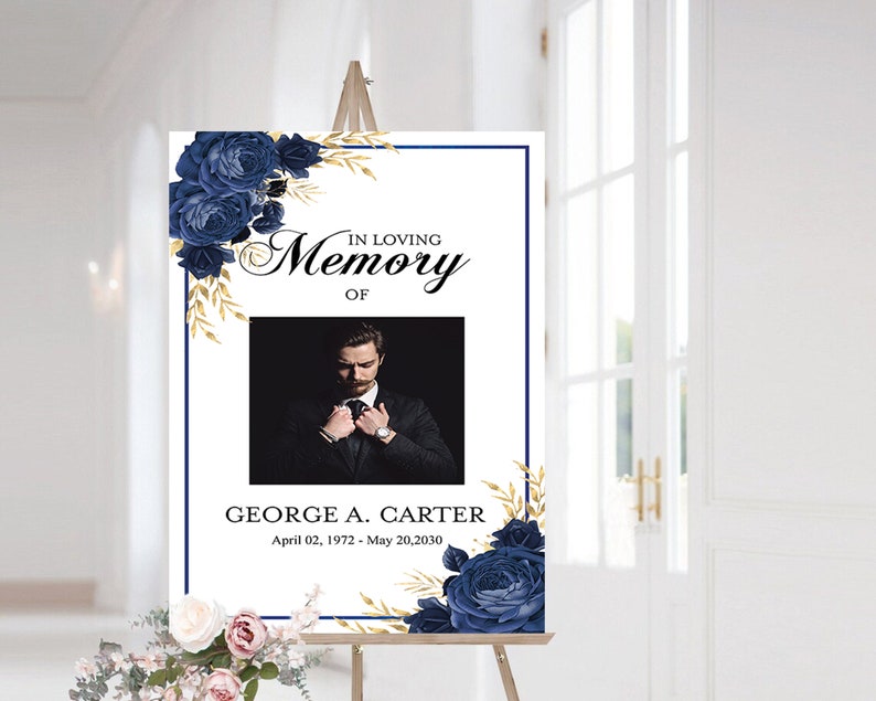 Editable Funeral Welcome Sign Template for Man Memorial - Etsy