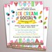 EDITABLE Ice Cream Social Flyer, Summer Ice Cream Party, Watercolor ...