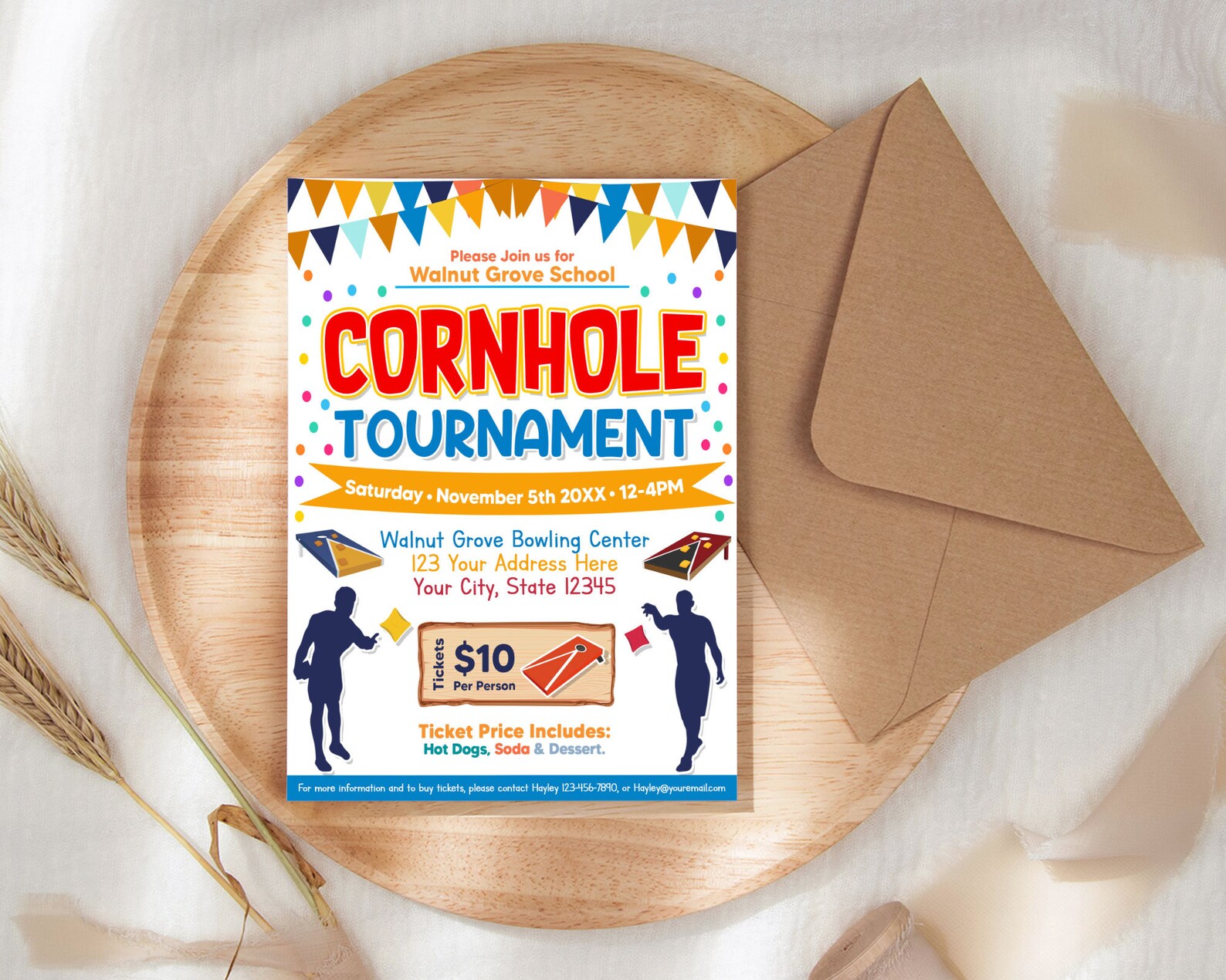 Cornhole Tournament Flyer, Cornhole Flyer Template, Backyard Sports ...