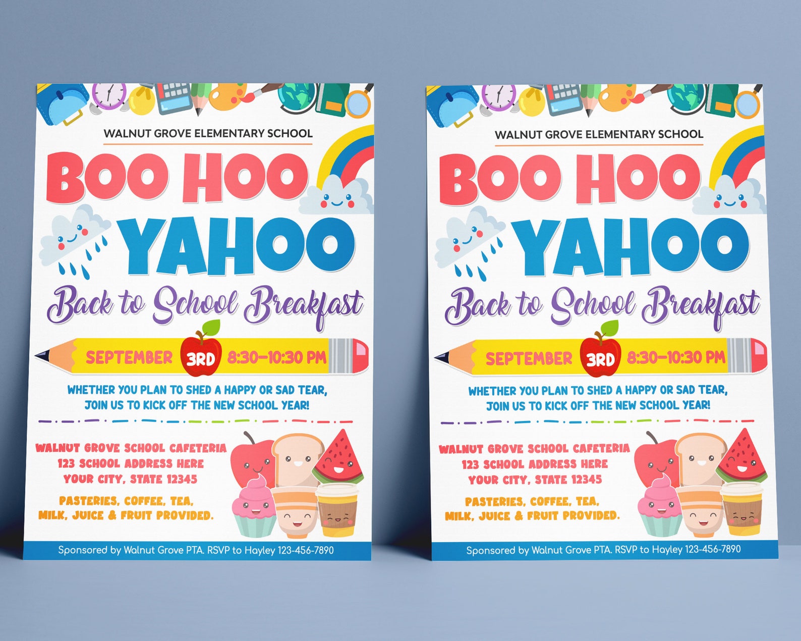 Editable Boo Hoo Breakfast Invite, Back to School Breakfast Flyer ...