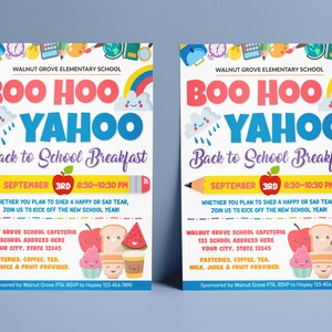Editable Boo Hoo Breakfast Invite, Back to School Breakfast Flyer ...
