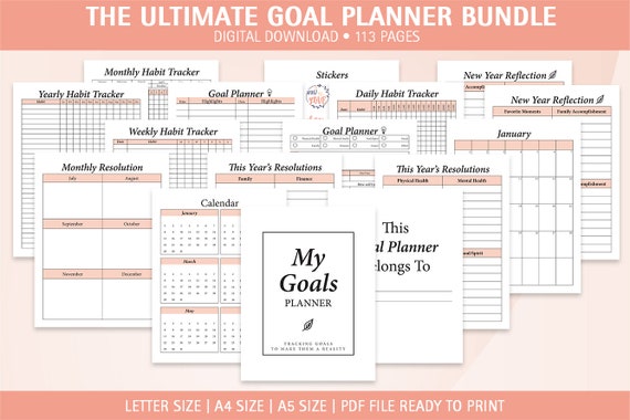 The Ultimate Goal Journal / Goal Journal BUNDLE Includes | Etsy